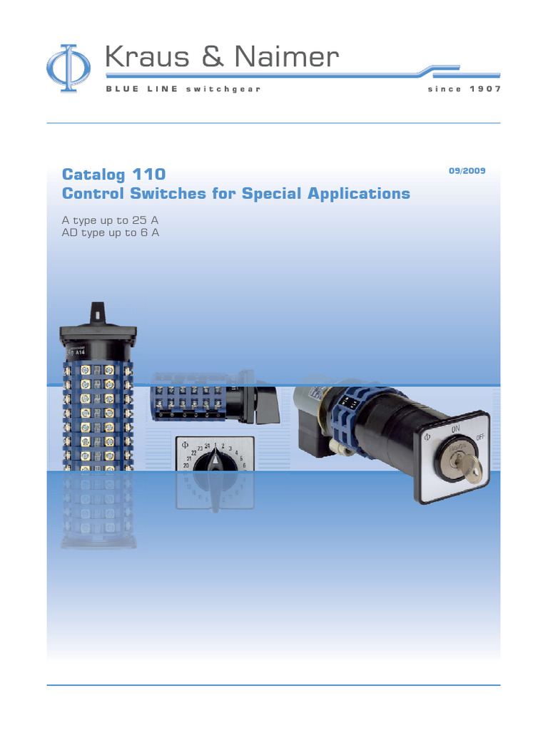 Kraus Kn110 A-Switches 6a-25a | PDF | Switch | Electrical Engineering