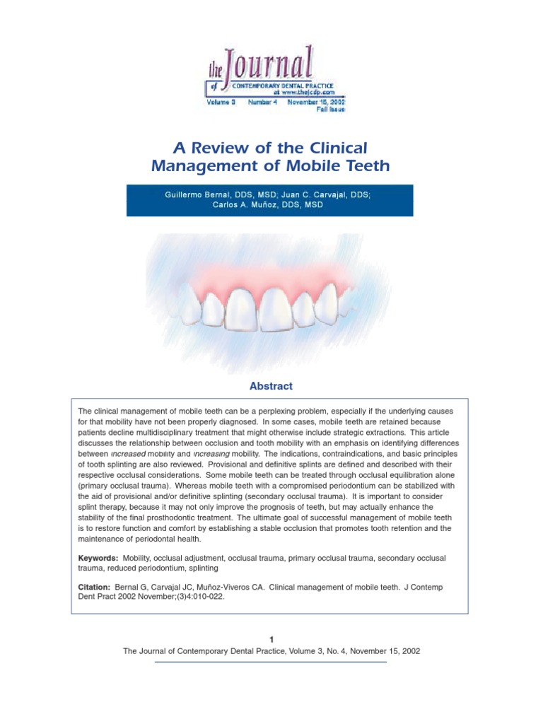 Mobile Teeth | PDF | Human Tooth | Health Sciences