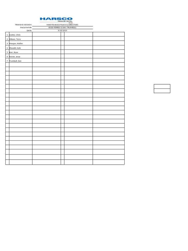 Maintenance Plans & Objectives Sign Off Sheet 9.16.19 | PDF