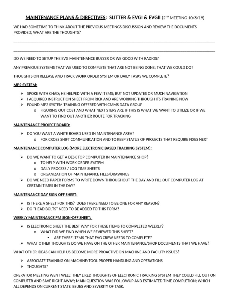 Preventative Maintenance Plans 10.10.19 | PDF | Computing