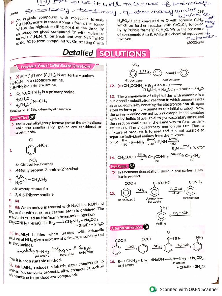 Amines PYQ Solution | PDF