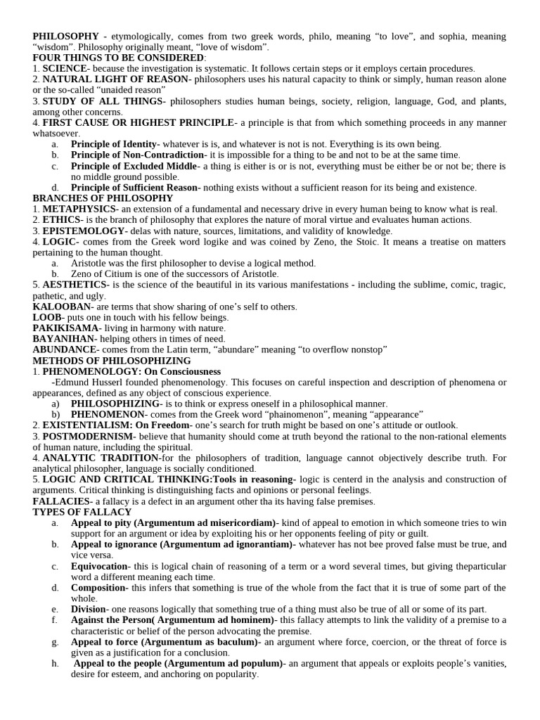 PHILOSOPHY Reading Materials | PDF | Reason | Metaphysics