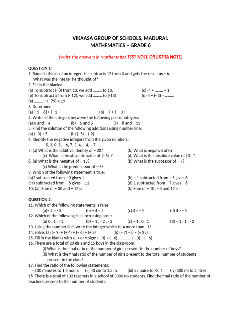 Grade6-MATH-ASS-3 | PDF | Numbers | Mathematical Concepts