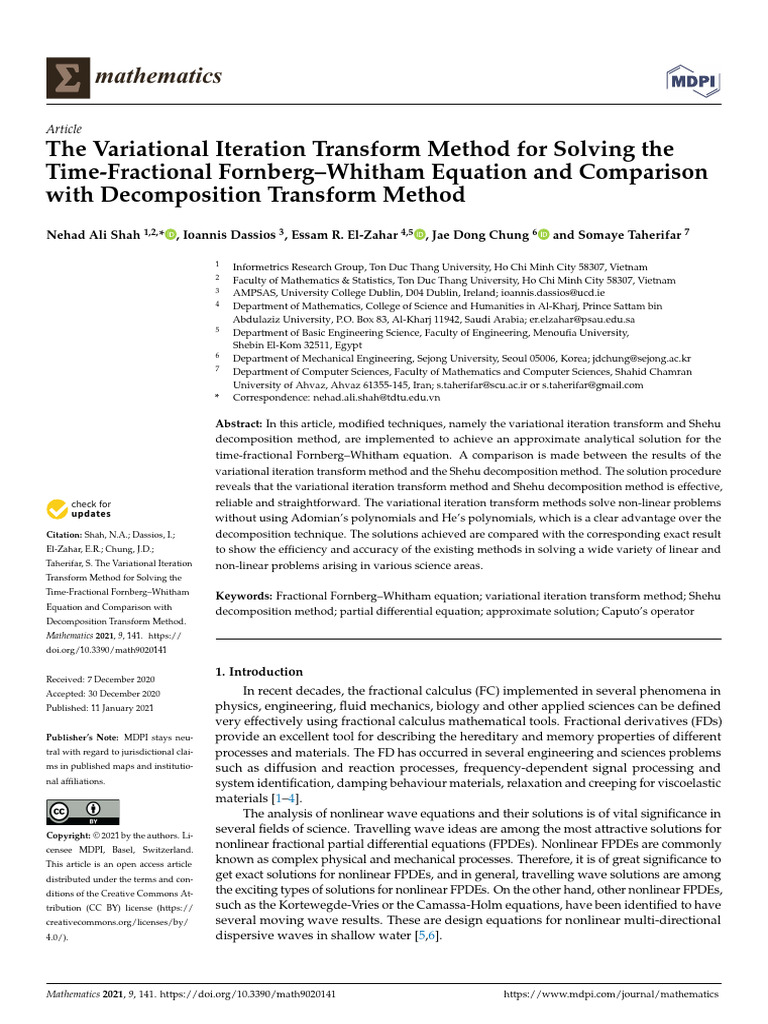 The Variational Iteration Transform Method For Solving The Time
