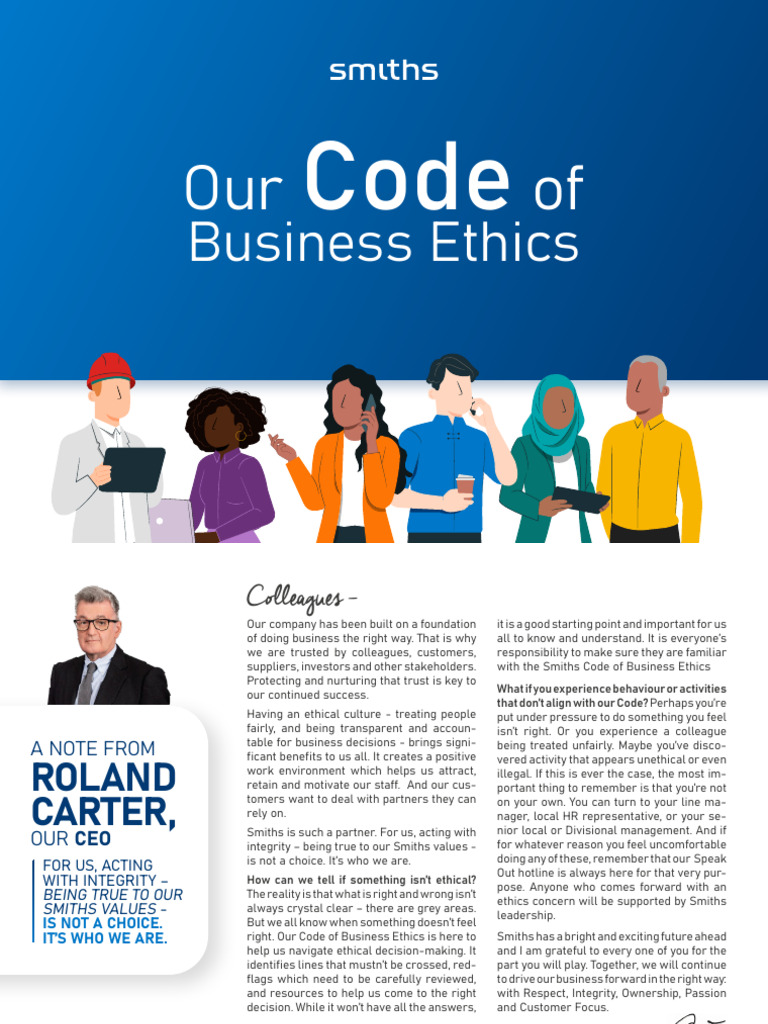 Smiths Business Ethics Code Overview | PDF | Bribery | Business Ethics