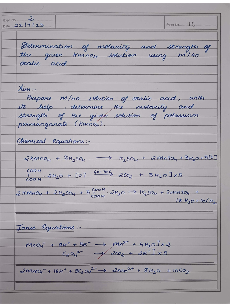 Chem Rec Exp 2 and 3 | PDF