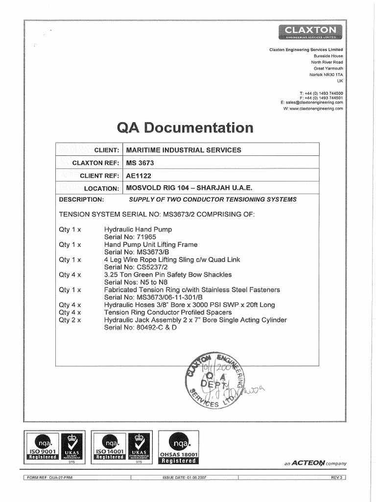 Conductor Tensioning System | PDF