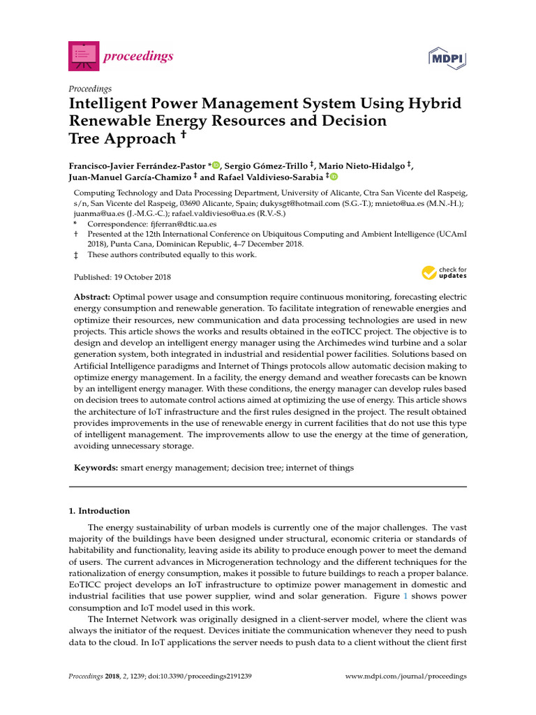 Intelligent Power Management System Using Hybrid R | PDF | Internet Of ...