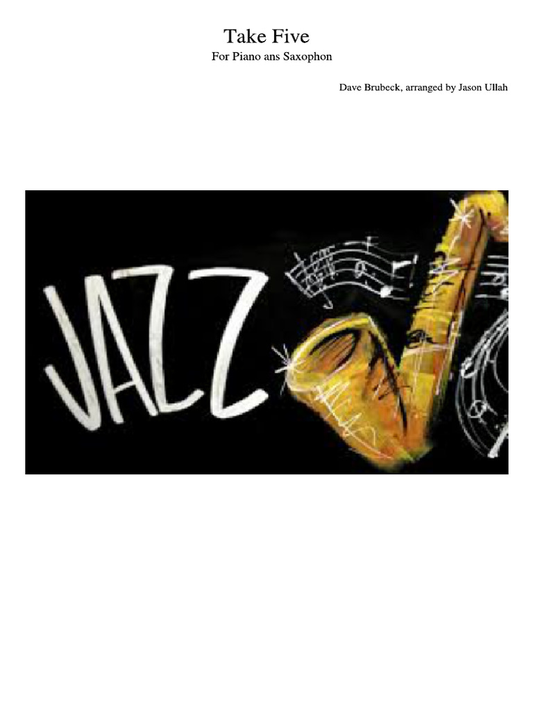 Take Five - Dave Brubeck For Piano and Saxophon | PDF