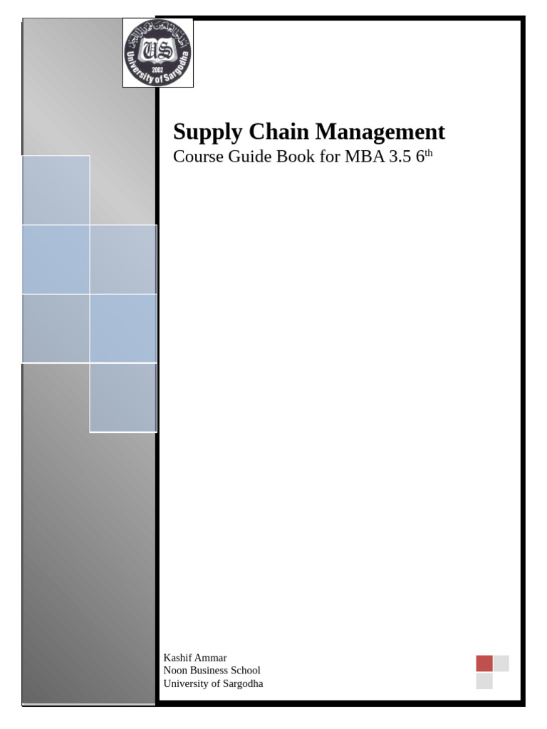 Course Guide Book Supply Chain MGT | PDF | Supply Chain | Supply Chain ...