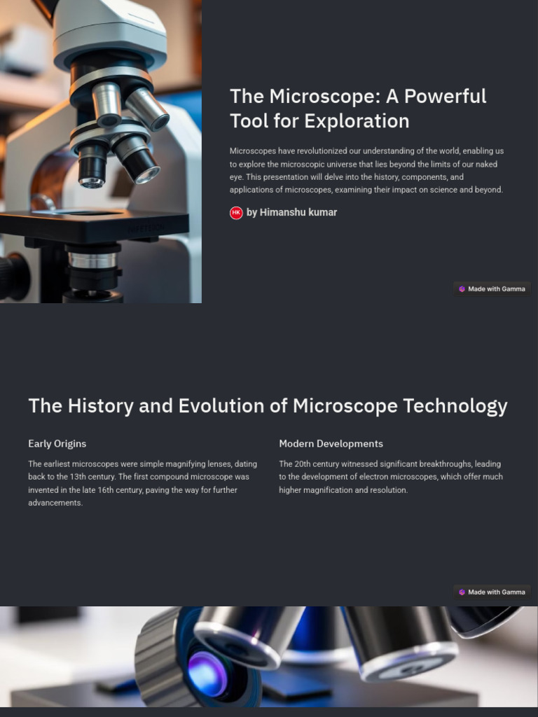 Exploring the World of Microscopes | PDF | Microscope | Electron Microscope