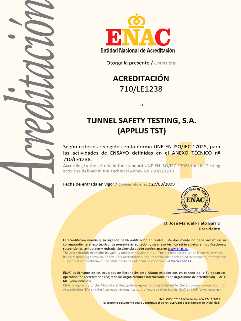 Certificado ENAC | PDF