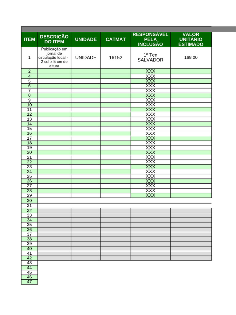 7. Lista Padr o Pr Via | PDF