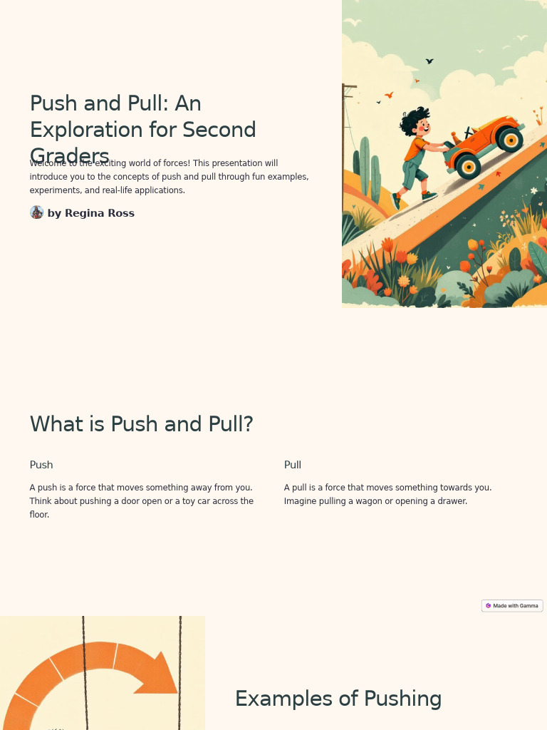 Push and Pull An Exploration For Second Graders | PDF