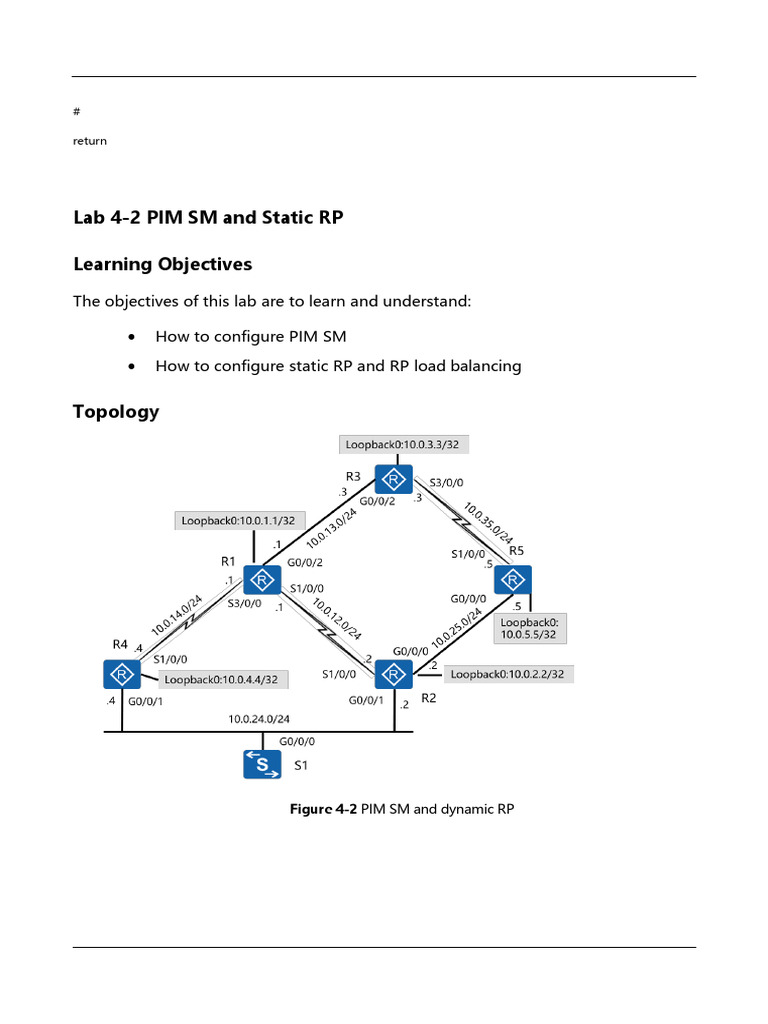Lab 4-2 PIM SM and Static RP | PDF | Computer Architecture | Network ...