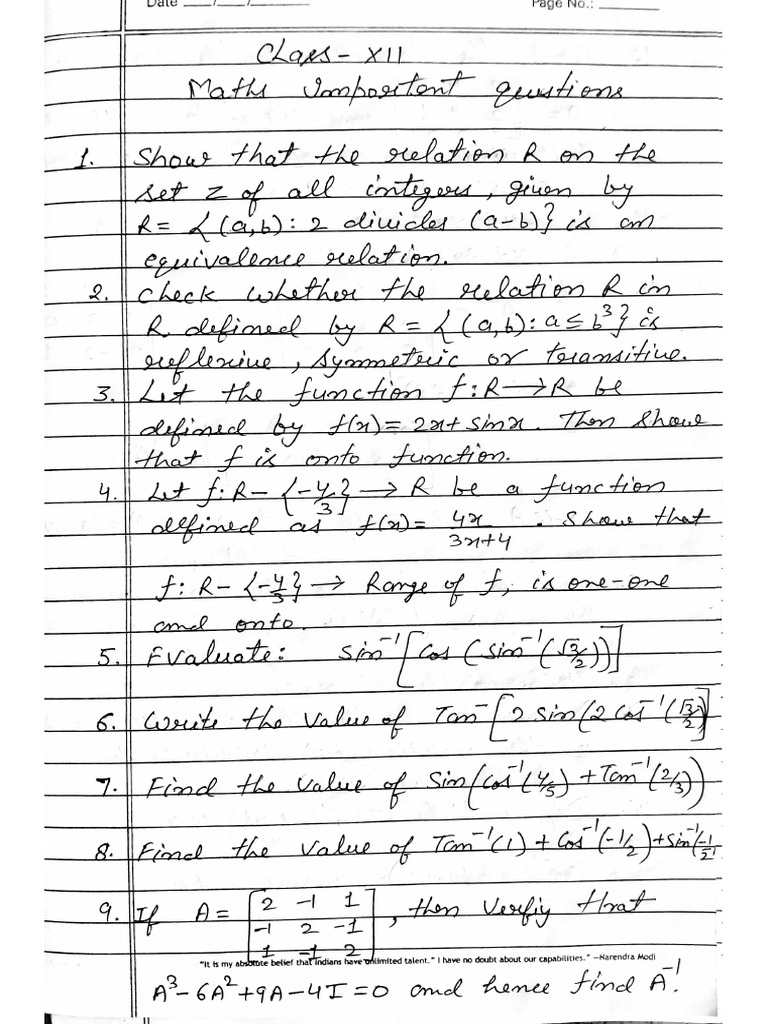 Class 12 Maths Question | PDF