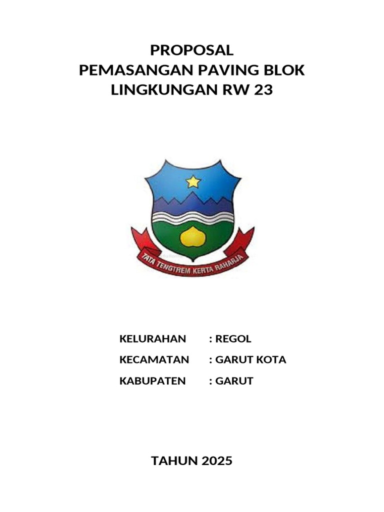 Proposal Pemasangan Paving Blok RW 23 2025 | PDF