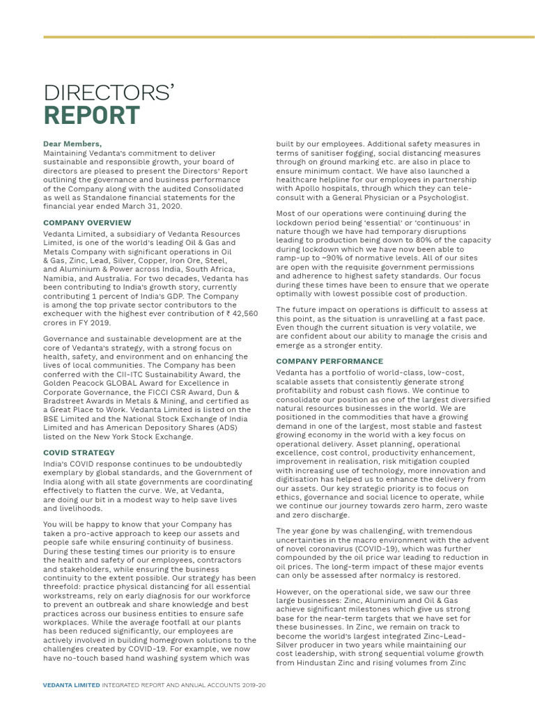 Statutory Directors Report | PDF | Corporate Social Responsibility ...