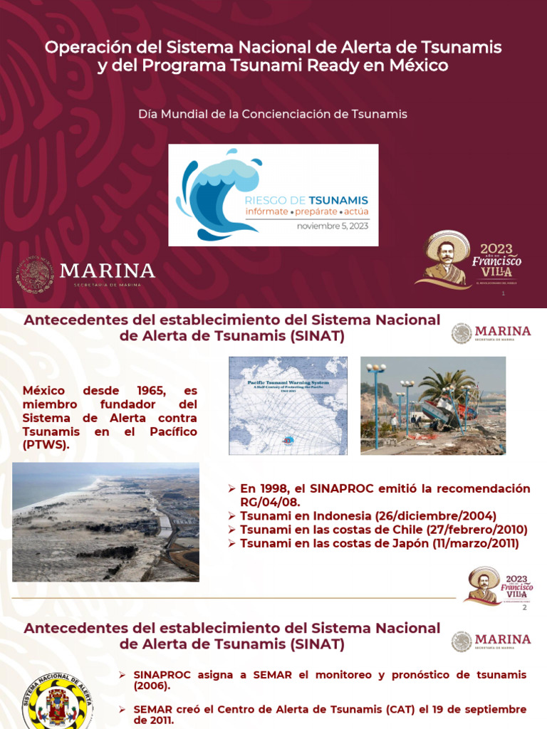 Operación Sistema Nacional Alerta Tsunamis Programa Tsunami Ready Mexico | PDF | Tsunami | México