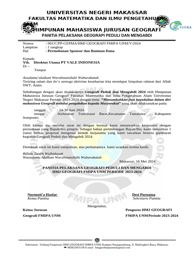 001-003 Surat Permohonan Sponsor Gepma | PDF