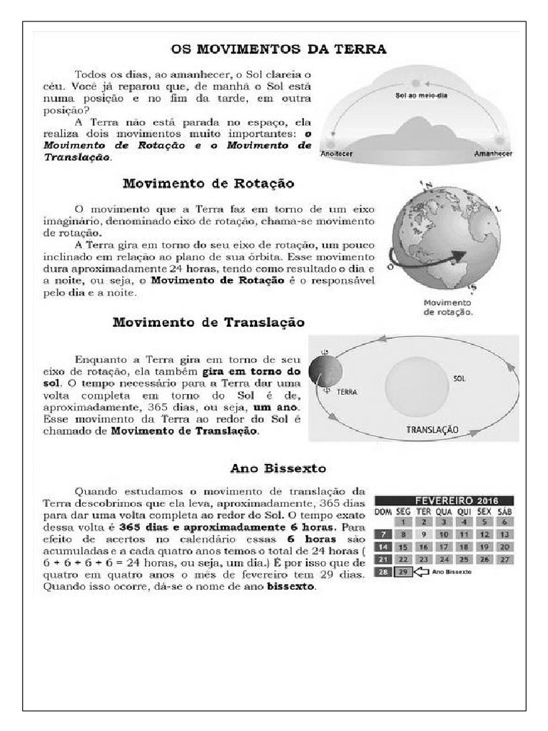 Movimento Da Terra e Fases Da Lua | PDF