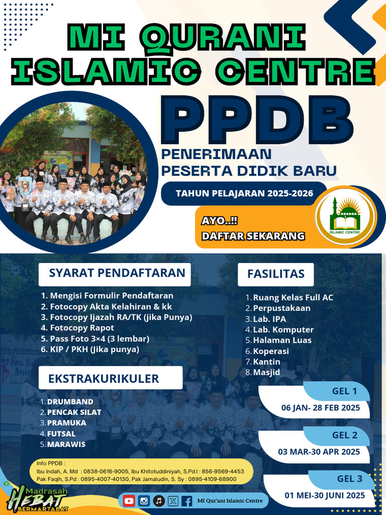 Biru Dan Oranye Geometrik Modern PPDB Sekolah Poster | PDF