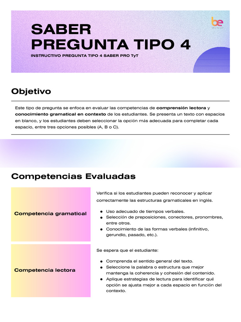 Evaluación de Competencias Gramaticales y Lectoras | PDF | Léxico ...