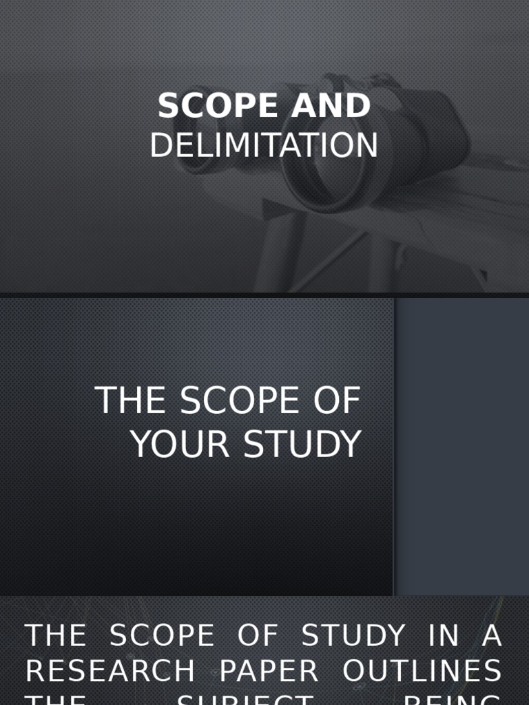 Scope and Delimitation | PDF