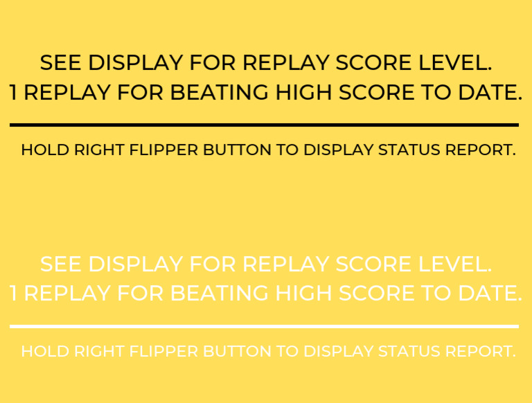 See Display For Replay Score Level. 1 Replay For Beating High Score To ...