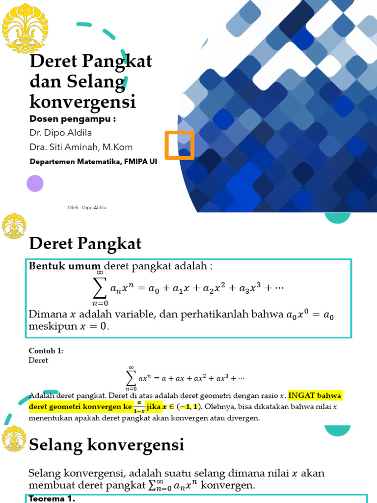 1-5 Deret Pangkat Dan Selang Konvergensi | PDF