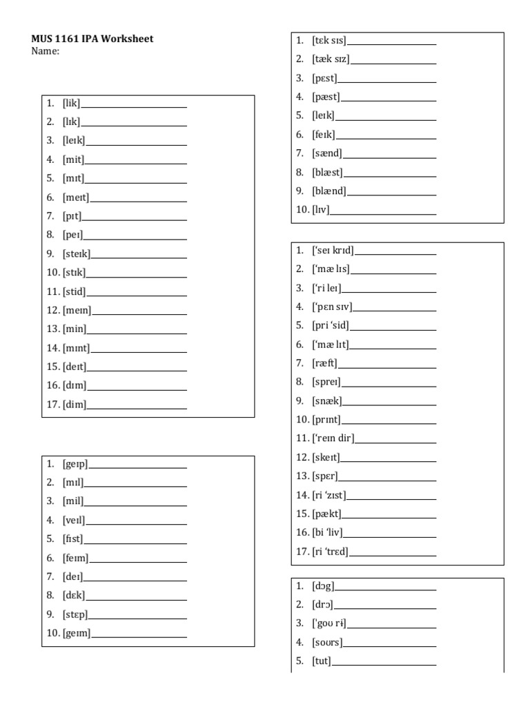 IPA Transcription Practice Worksheet | PDF