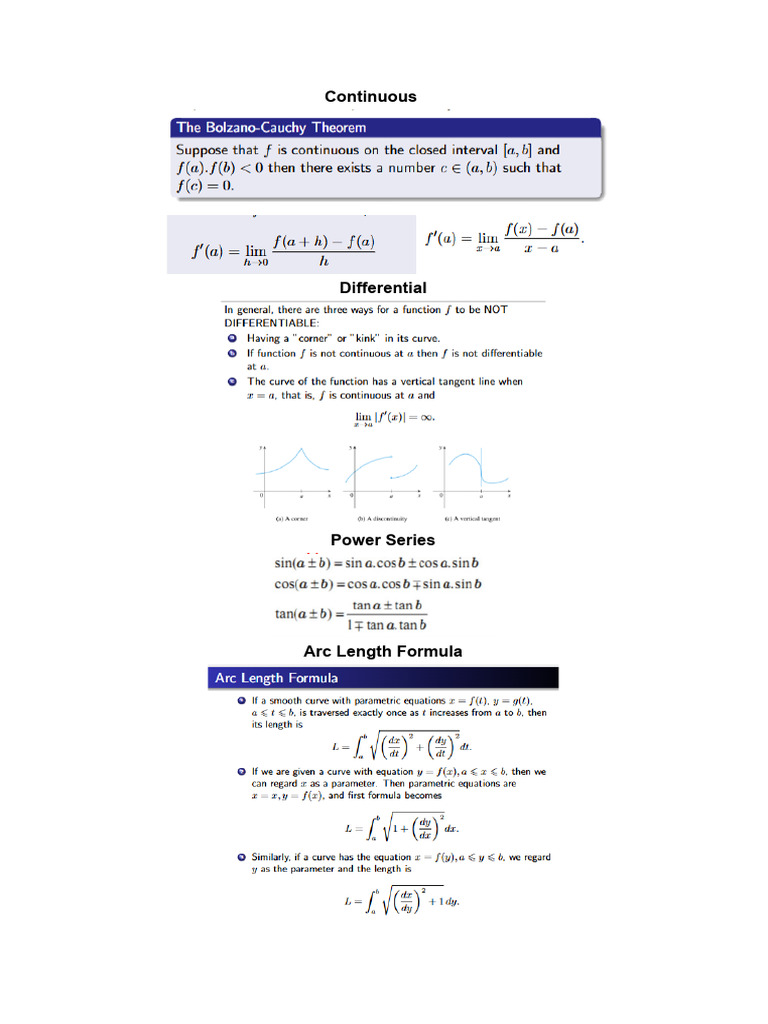 Calculus Final CheatSheet | PDF