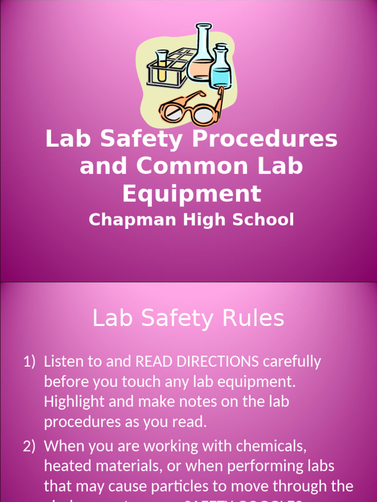Lab Safety Procedures and Common Lab Equipment | PDF | Water