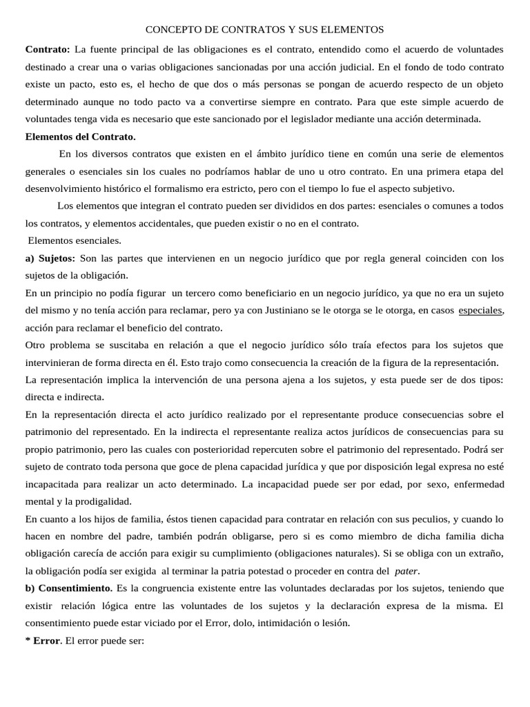 Concepto de Contratos y Sus Elementos | PDF | Pagos | Justicia
