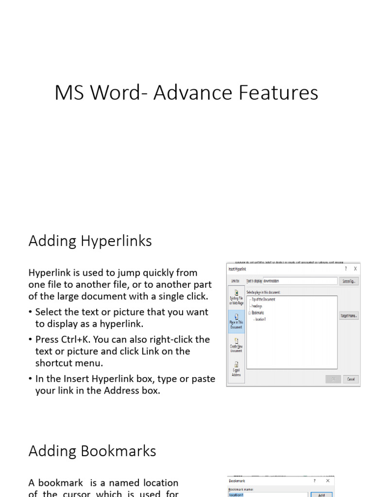 Lecture 11 MS Word - Advance Features | PDF