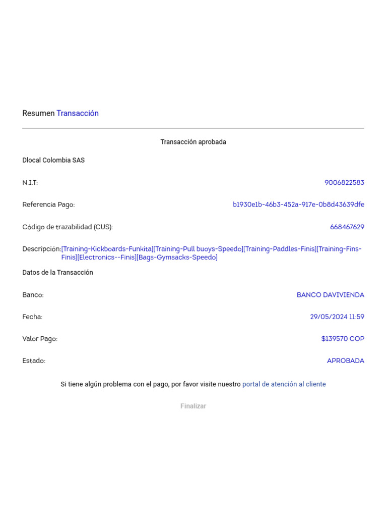 Resumen de Pago Aprobado | PDF