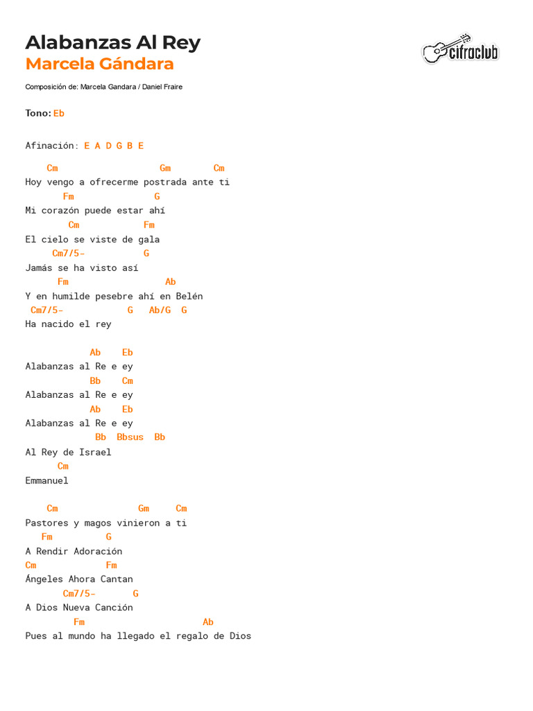 Marcela Gándara - Alabanzas Al Rey (Eb) | PDF