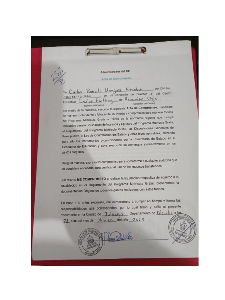 Informe de Liquidacion Matricula Gratis Escuela Carlos Hartling ...