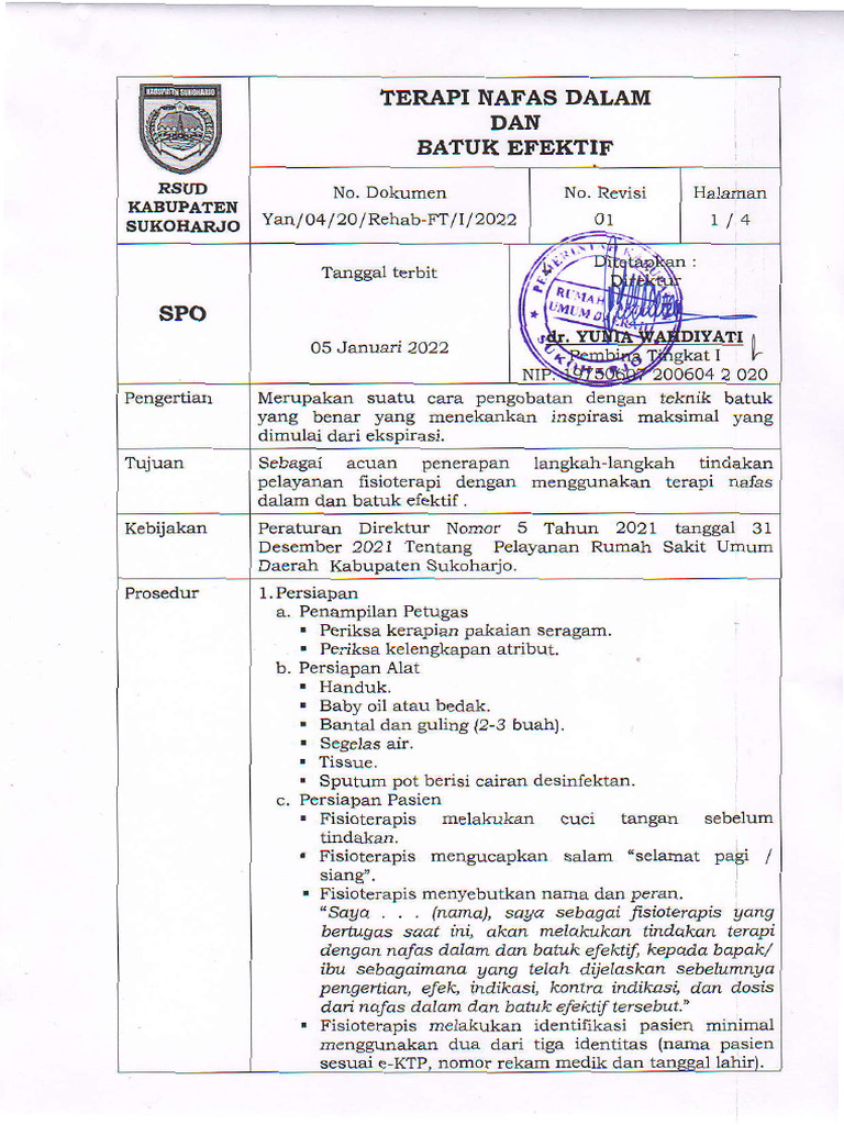 20. Terapi Nafas Dalam Dan Batuk Efektif | PDF