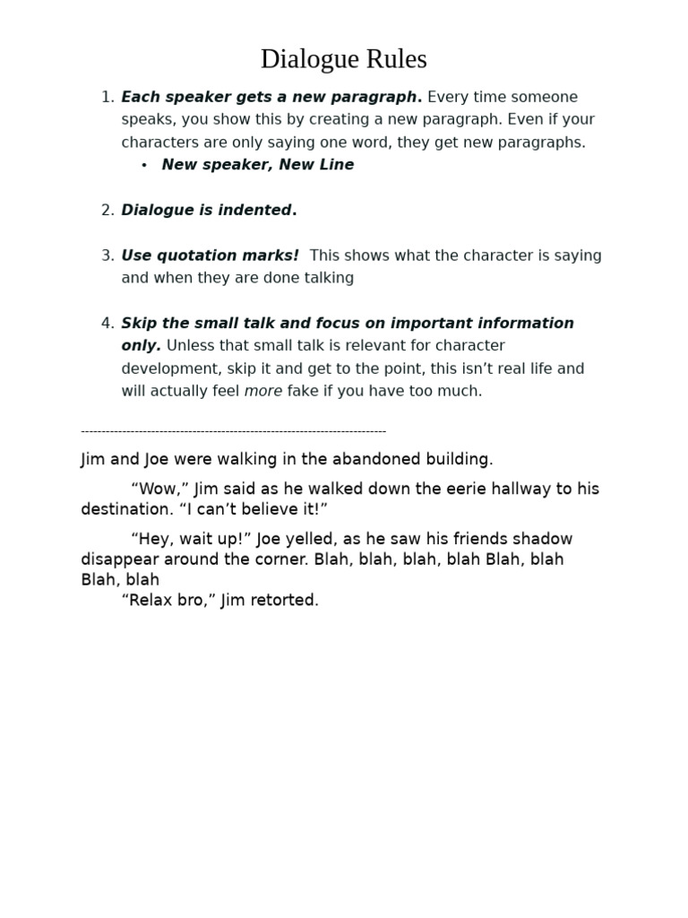 Dialogue Rules | PDF