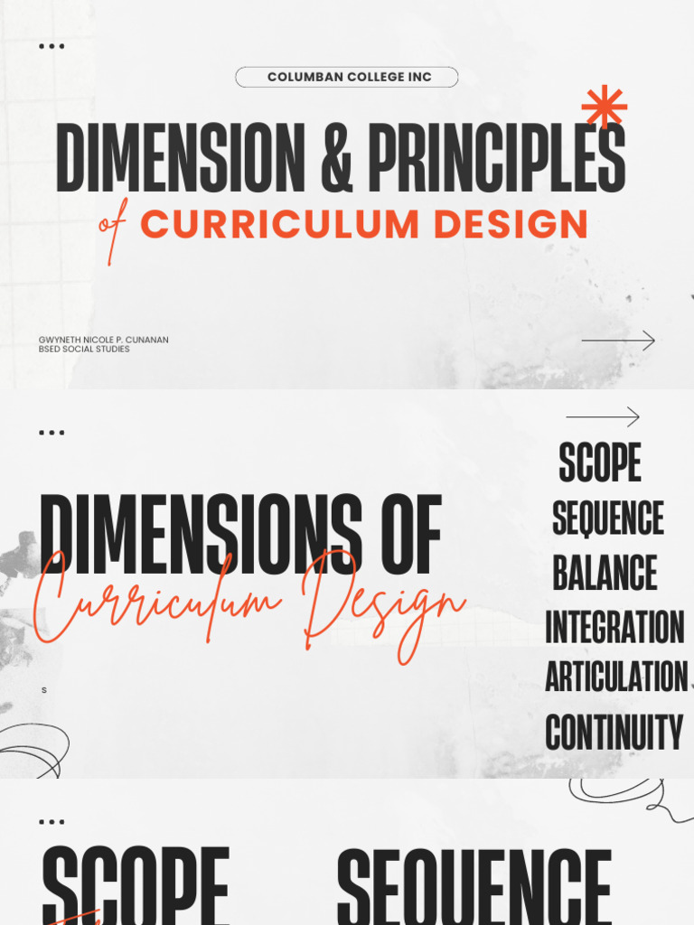 Dimension & Principles | PDF | Dimension | Curriculum