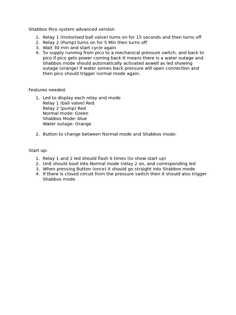 Advanced Shabbos Pico System Guide | PDF