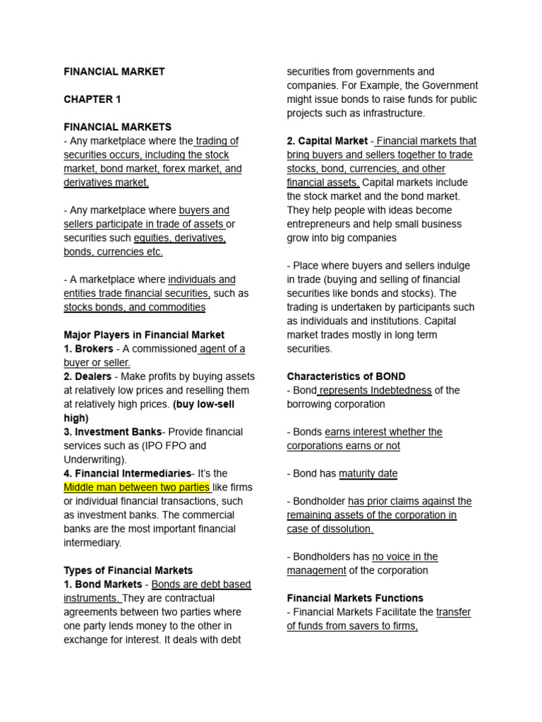 Financial Market Reviewer | PDF | Financial Markets | Bonds (Finance)