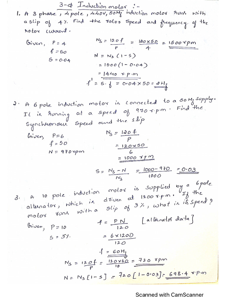 Induction Machine Problems | PDF