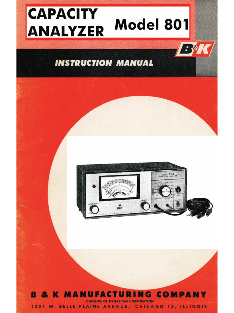 BK Capacitor Analyst Model 801 | PDF