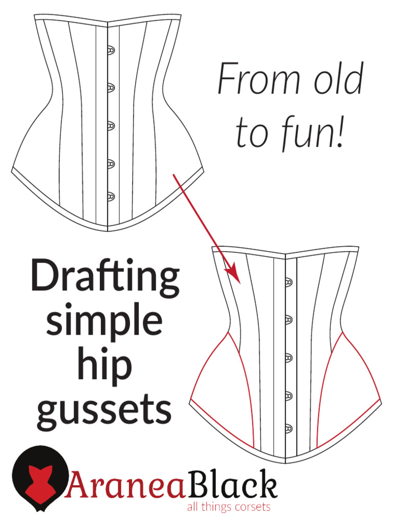 Drafting Simple Hip Gussets for Corsets | PDF | Seam (Sewing) | Corset