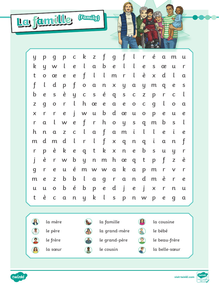 T T 6175 French Family Word Search - Ver - 7 | PDF