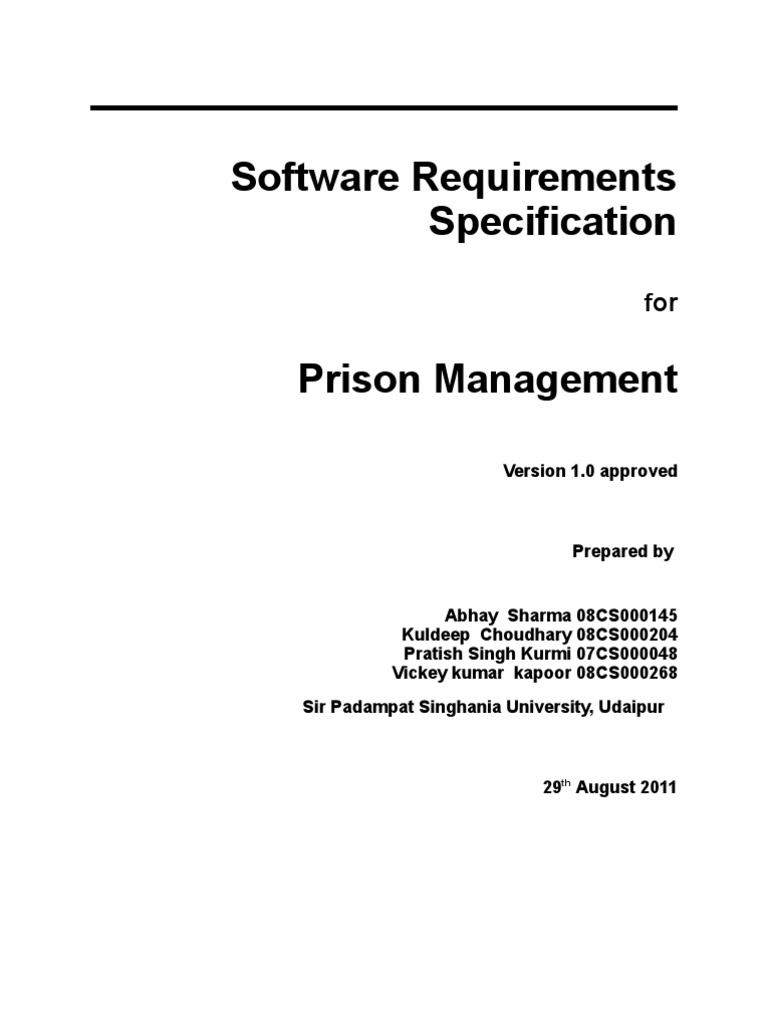 Prison Management SRS | PDF | Hypertext Transfer Protocol | Web Server