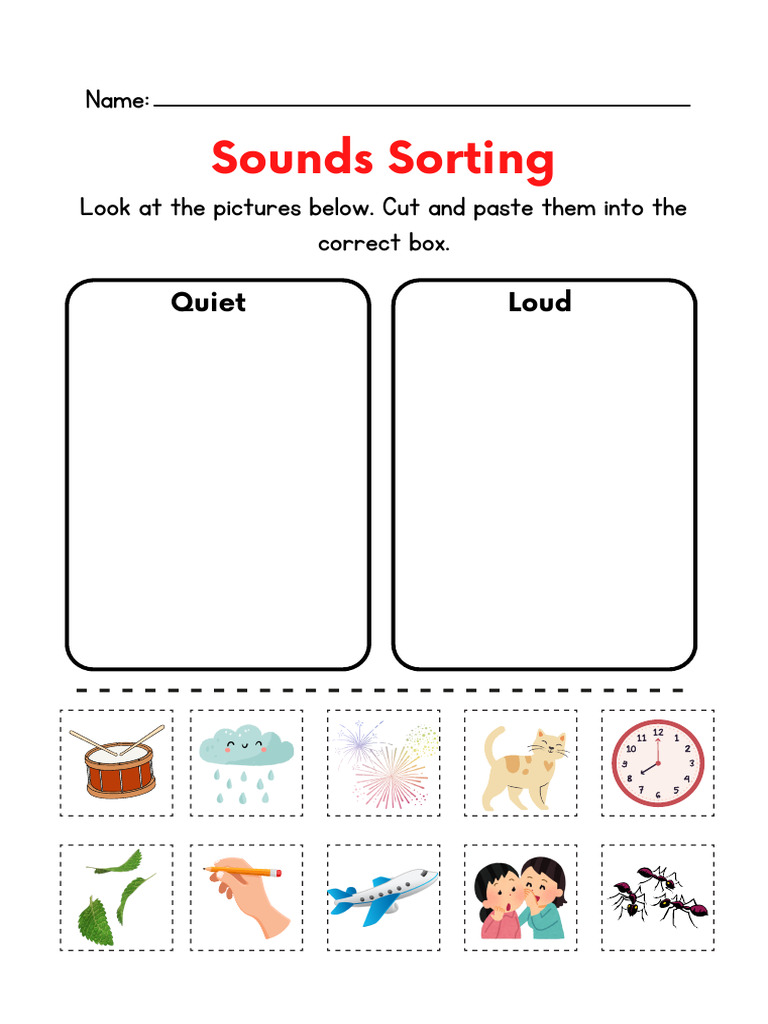 Colorful Fun Spring Objects Sorting Worksheet | PDF