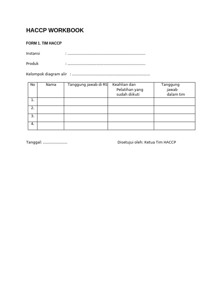Form HACCP. | PDF